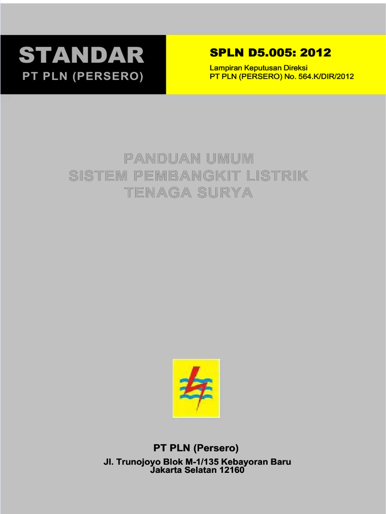 PDF SPLN d5005 2012 Pedoman Umum Plts - Compress | PDF