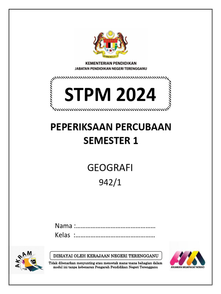 STPM Sem 1 2024 Geografi | PDF