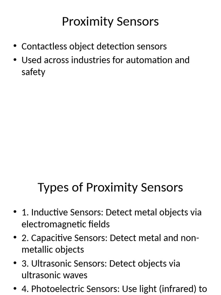 Proximity Sensors Presentation | PDF