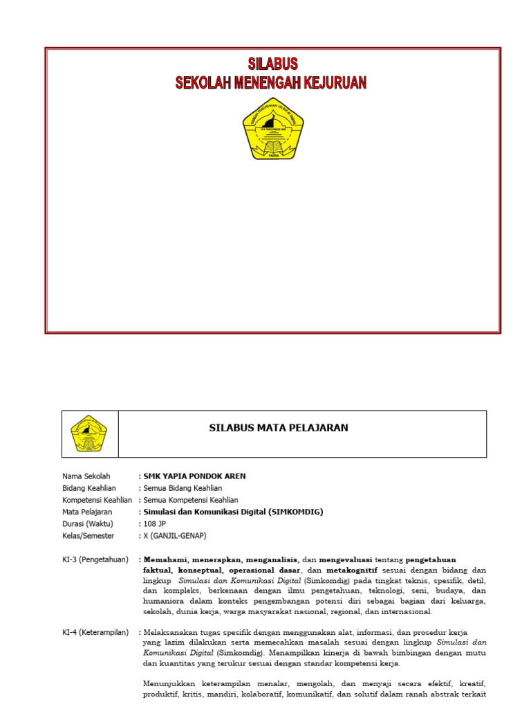 2024 Silabus - Simkomdig | PDF