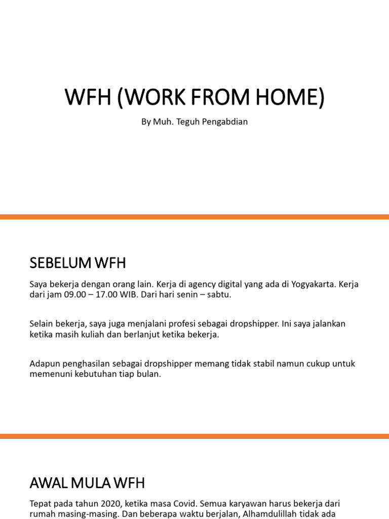 WFH (Work From Home) | PDF