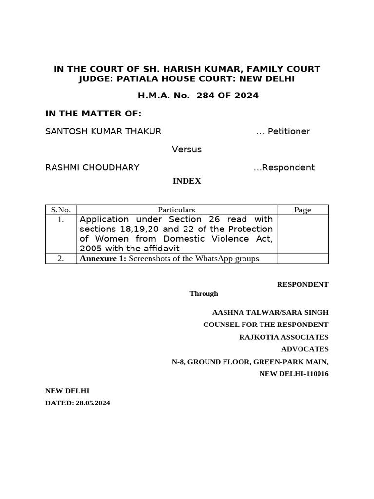 Final DV Complaint Rashmi C | PDF