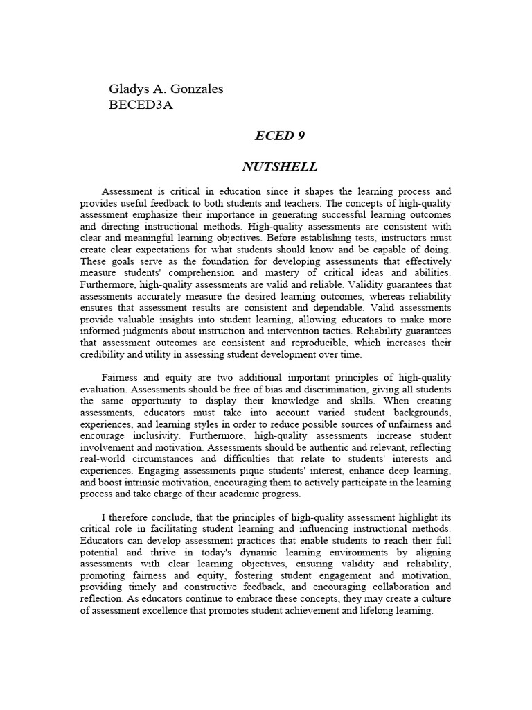 Nutshell Lesson 1 Eced 8 | PDF