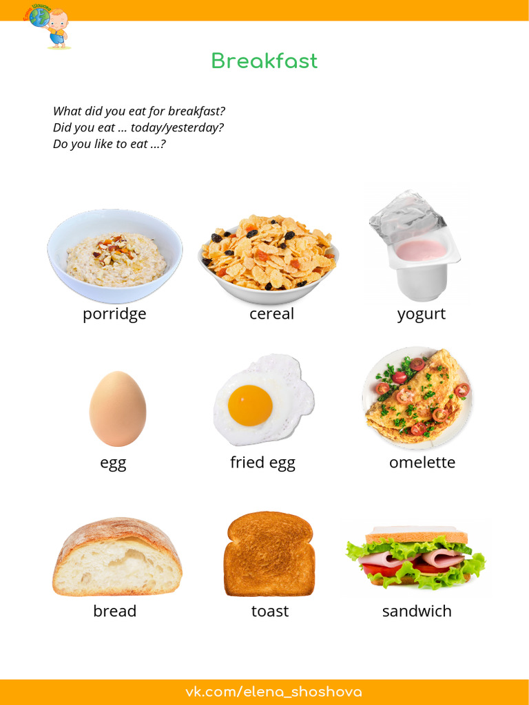 Breakfast Vocabulary | PDF