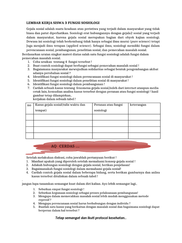 3.LEMBAR KERJA MODUL 3 FUNGSI SOSIOLOGI New | PDF
