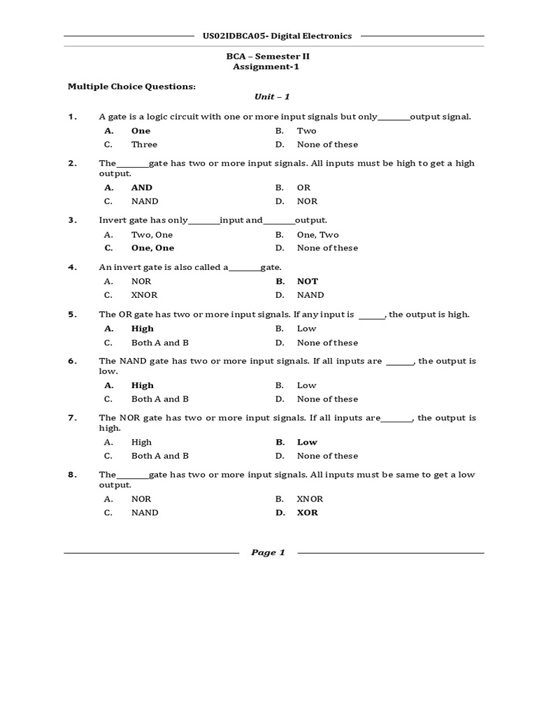 Assignment 1 de Bca 2 | PDF