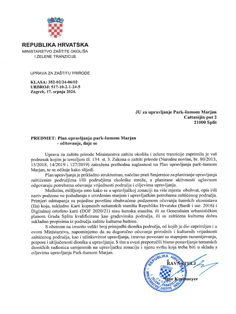 Očitovanje MZOZT | PDF