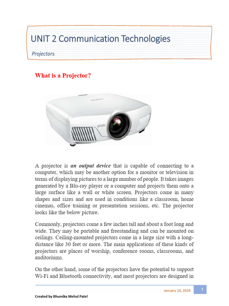 18-01-24 ITF2 Projectors | PDF