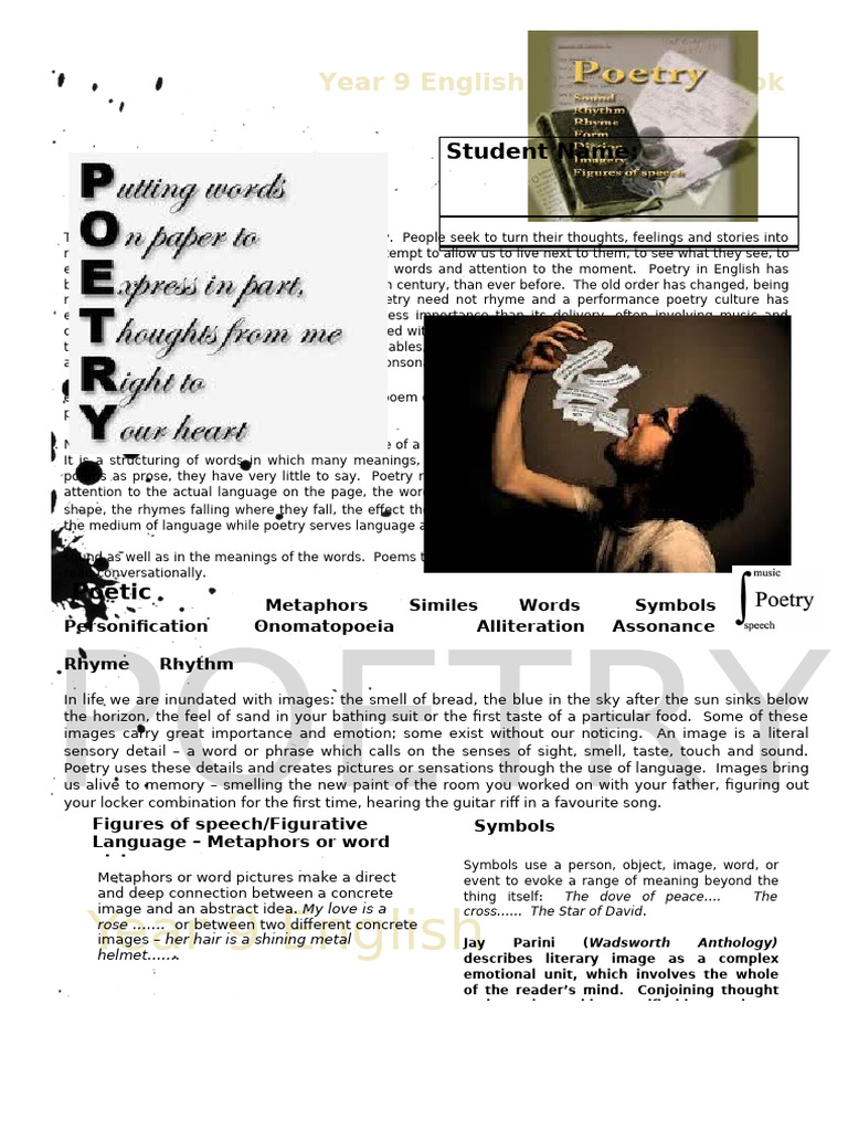 Poetry Workbook Rev | PDF