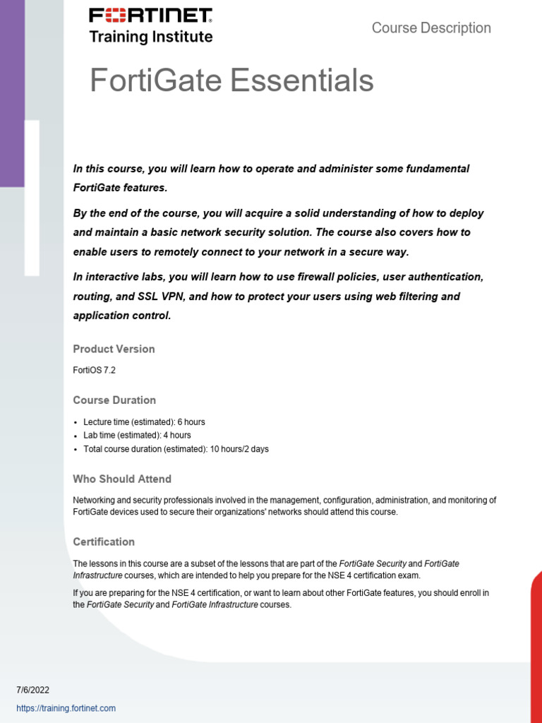 FortiGate Essentials | PDF