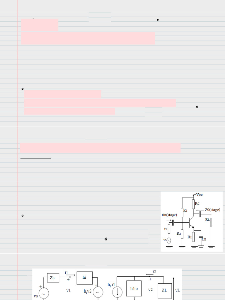 BJT Amplifier Analysis Using H Parameters | PDF
