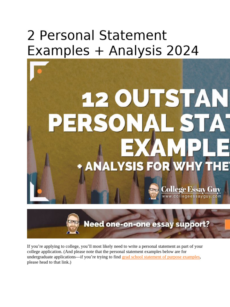 2 Personal Statement Examples | PDF