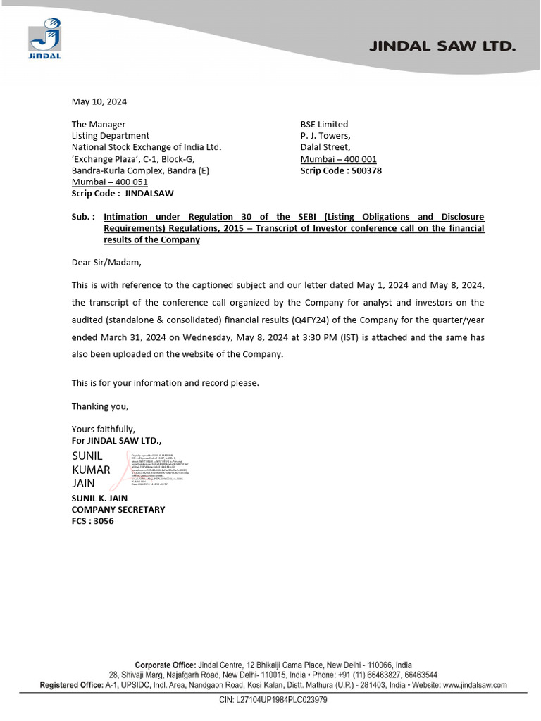 Jindalsaw Compny | PDF