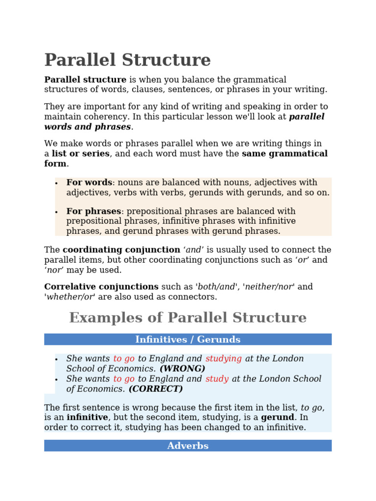 Parallel Structure | PDF