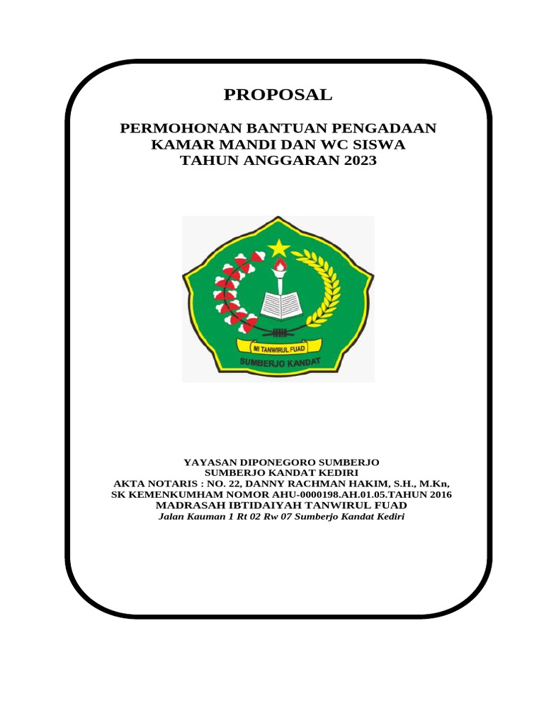 Proposal Pengadaan Kamar Mandi Dan WC Siswa | PDF