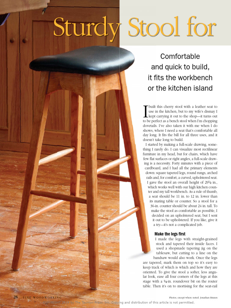 Sturdy Stool For Home or Shop: Comfortable and Quick To Build, It Fits ...