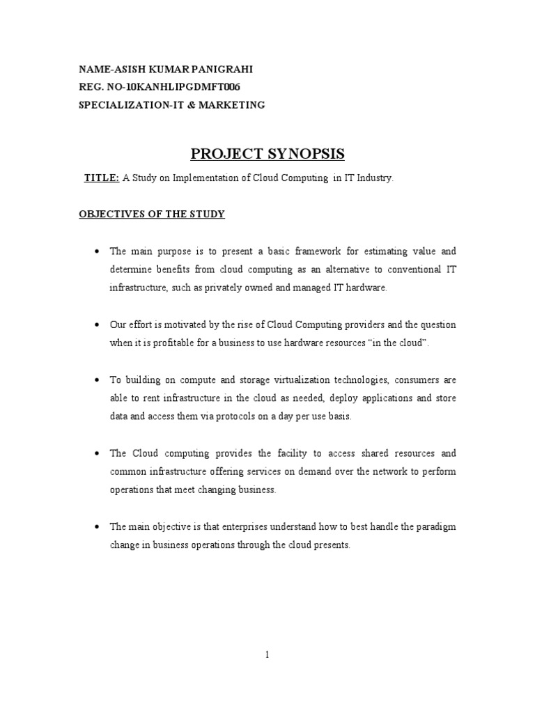 PA Project Synopsis Venkat Dec 2011 | PDF | Software As A Service | Cloud Computing