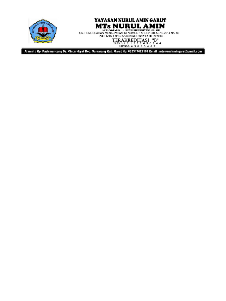 Kop Surat MTS | PDF