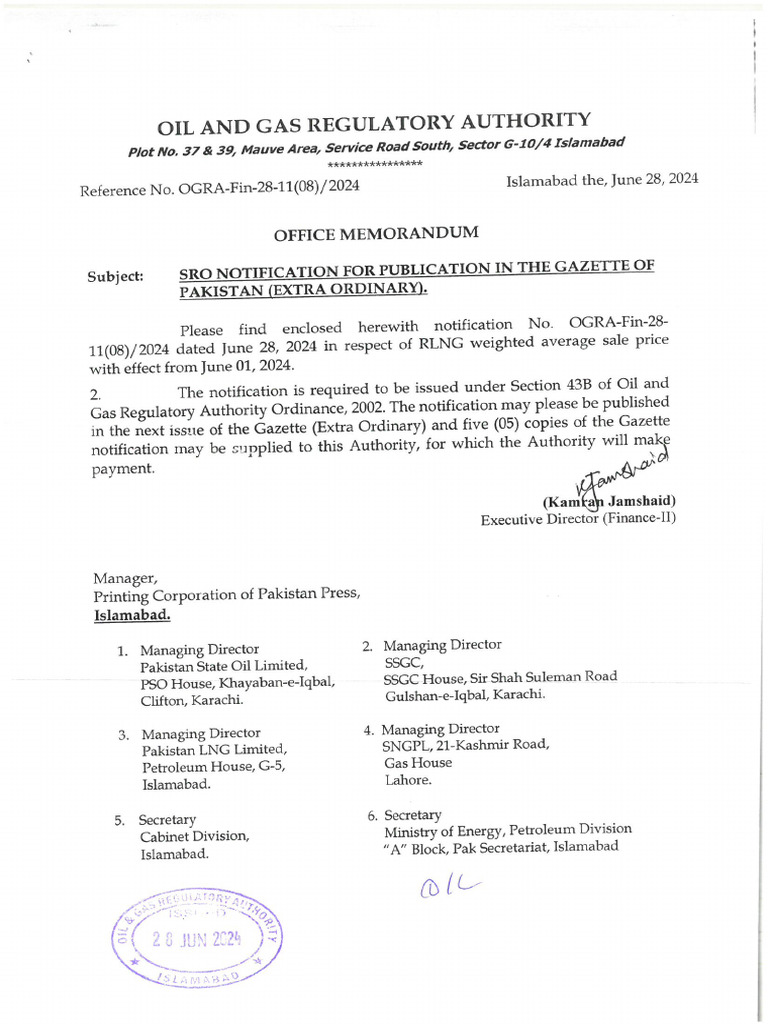 Determination of Re Gasified Liquefied Natural Gas RLNG Weighted ...