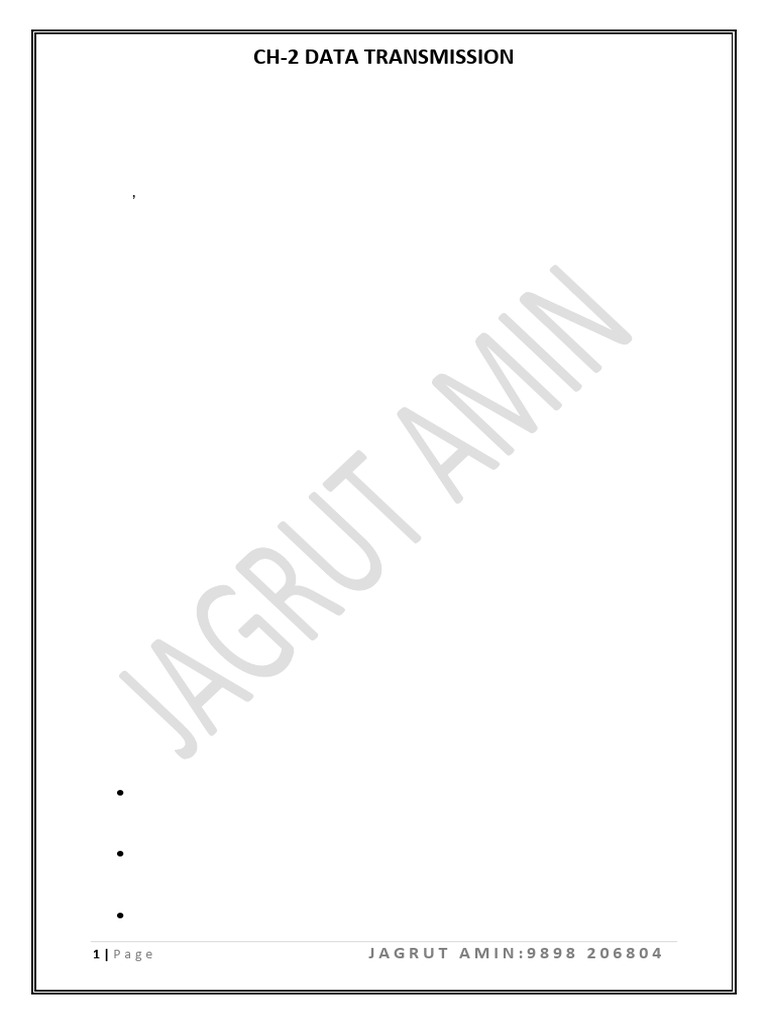 CH 2 Data Transmission Notes 1 | PDF