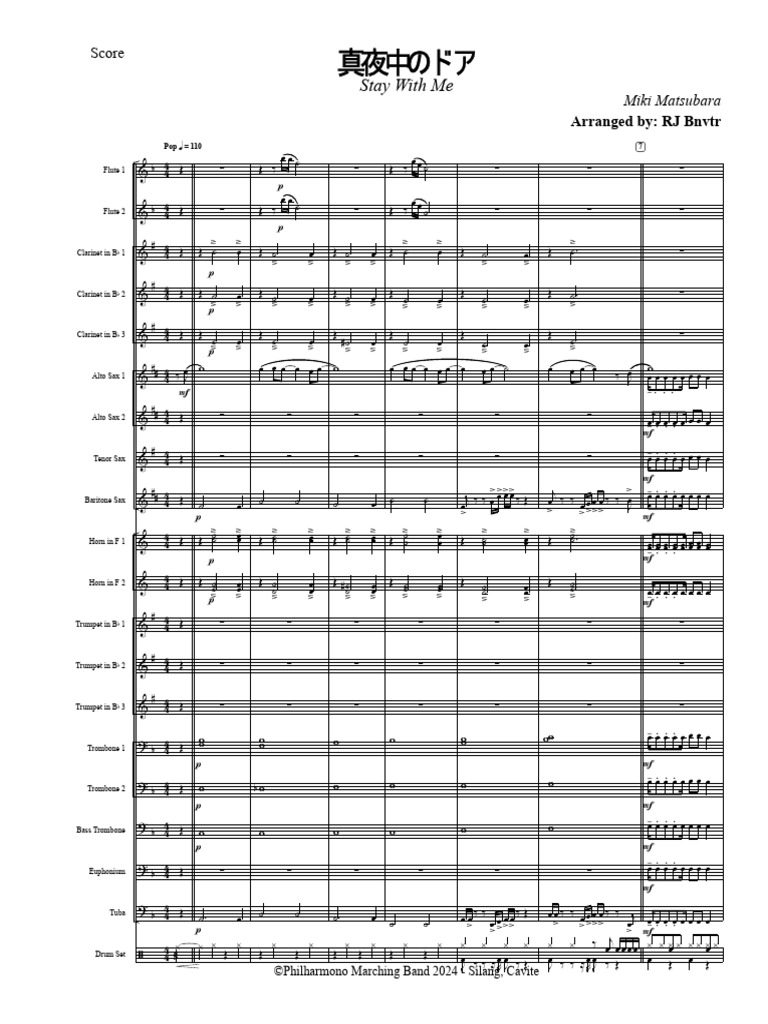 STAY WITH ME - Score | PDF | Saxophone | Aerophones