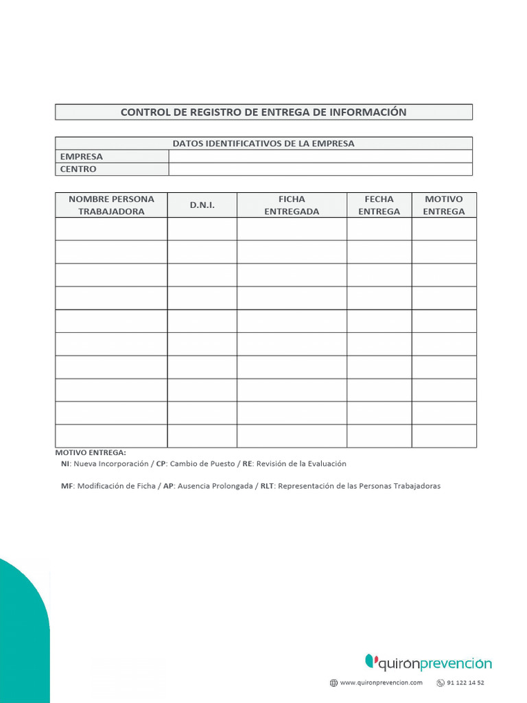 6 Control de Registro de Entrega de Información | PDF