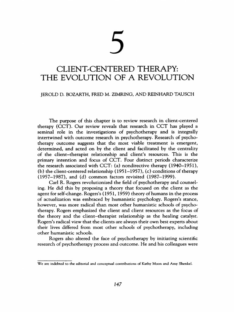Client Centered Therapy Research | PDF