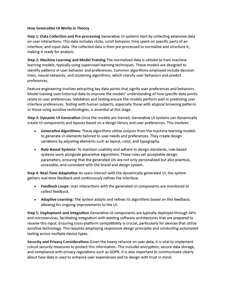 How Generative UI Works in Theory | PDF