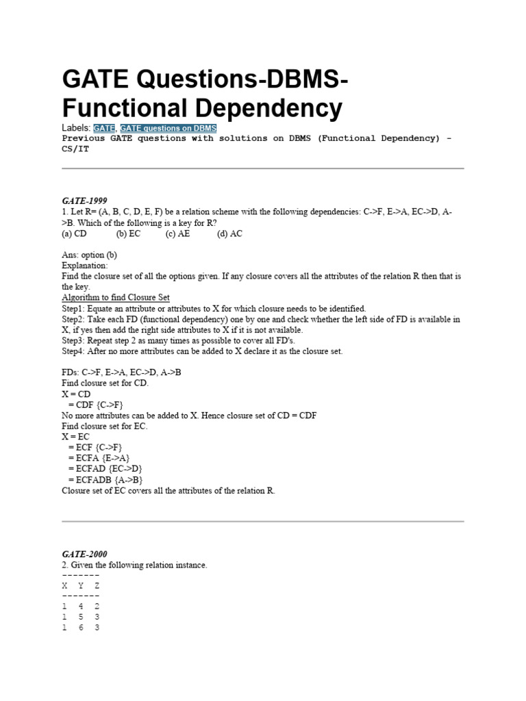 481782821-GATE-Dbms-Functional-Dependency | PDF 481782821-GATE-Dbms-Functional-Dependency | PDF