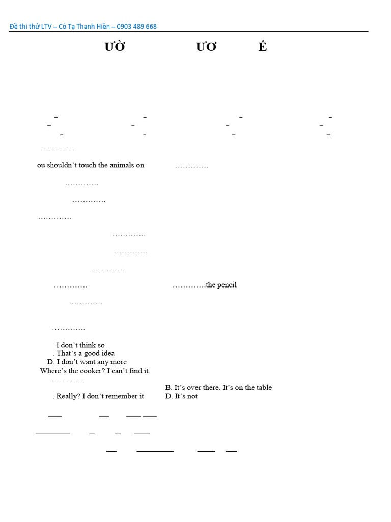 Đề thi thi thử LTV | PDF