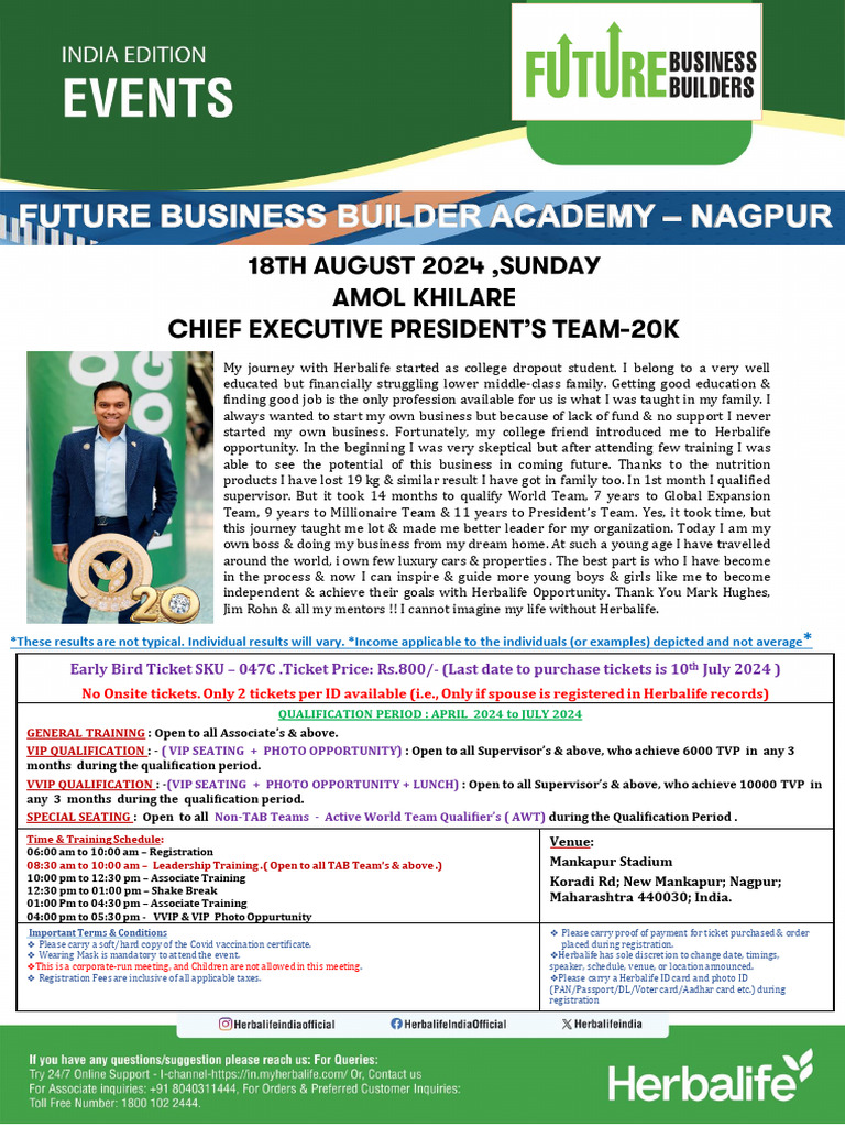 FBBA - Nagpur, 18th August 2024 - Amol Khilare | PDF | Career & Growth ...