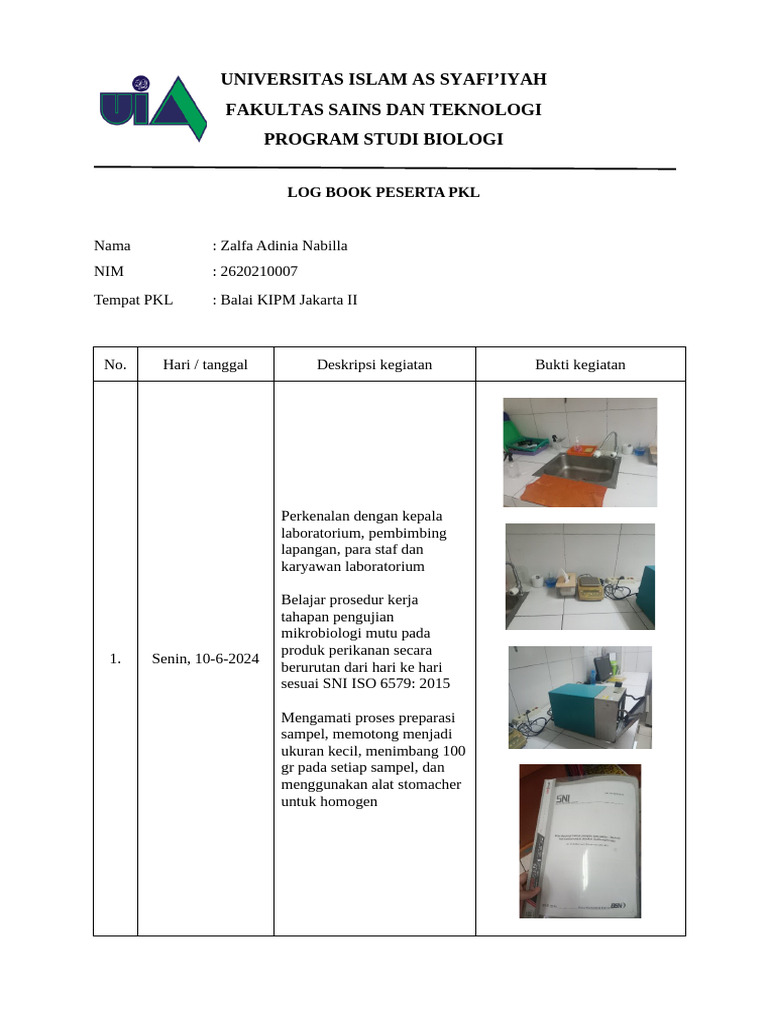 Log Book Peserta PKL | PDF