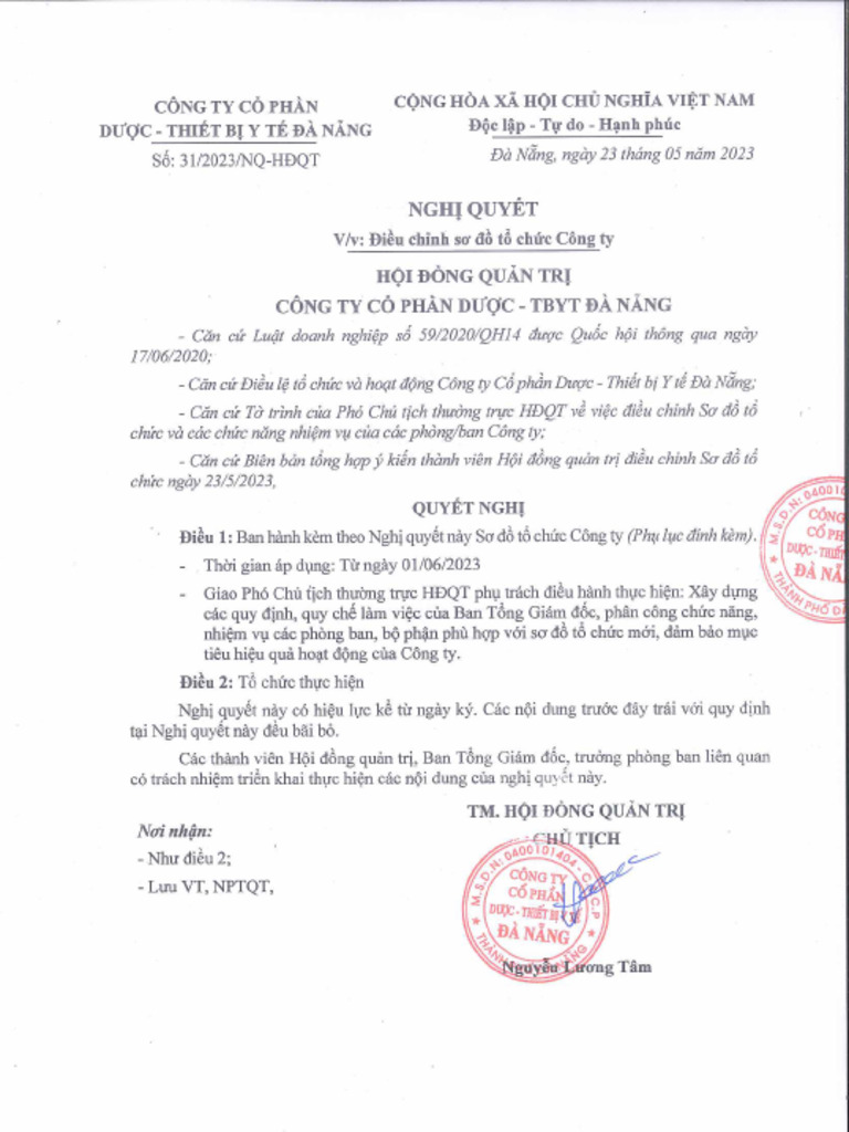 DDN DIeu Chinh So Do To Chuc | PDF