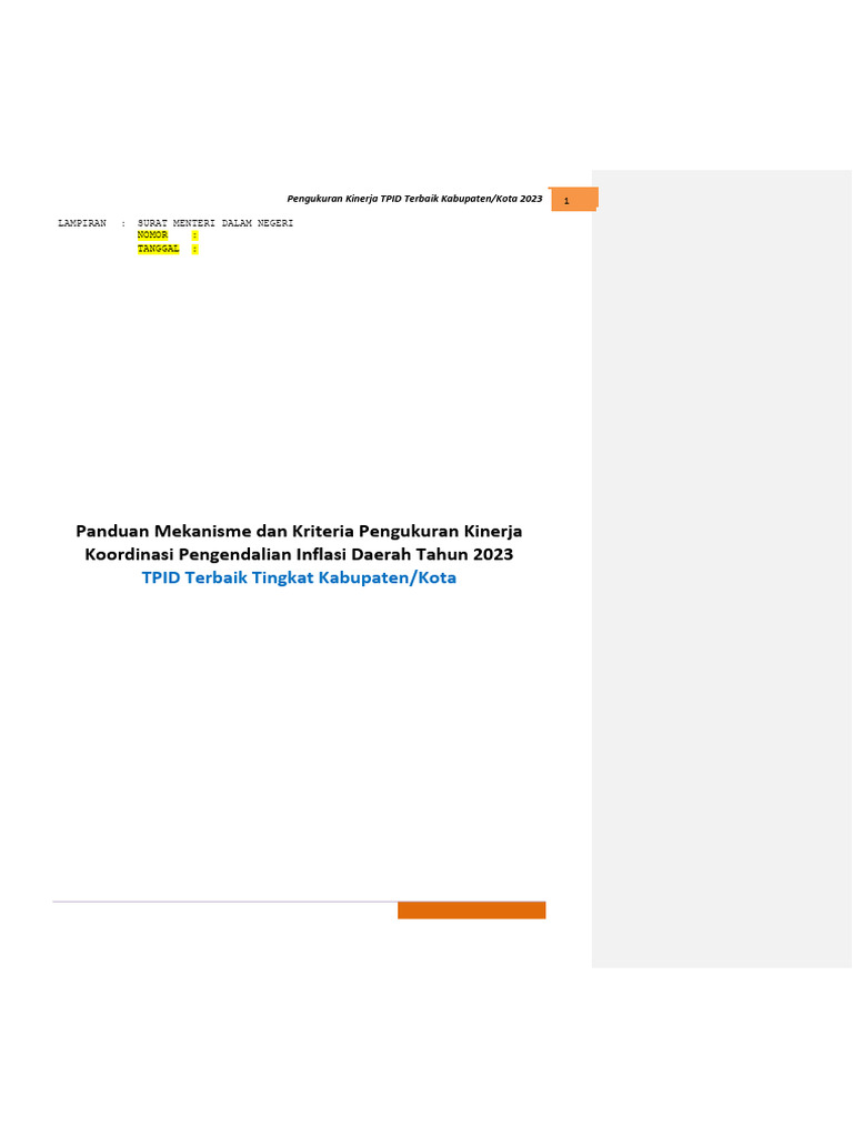 2 Kab Kota IHK - Panduan Pengukuran Kinerja TPID 2023 | PDF