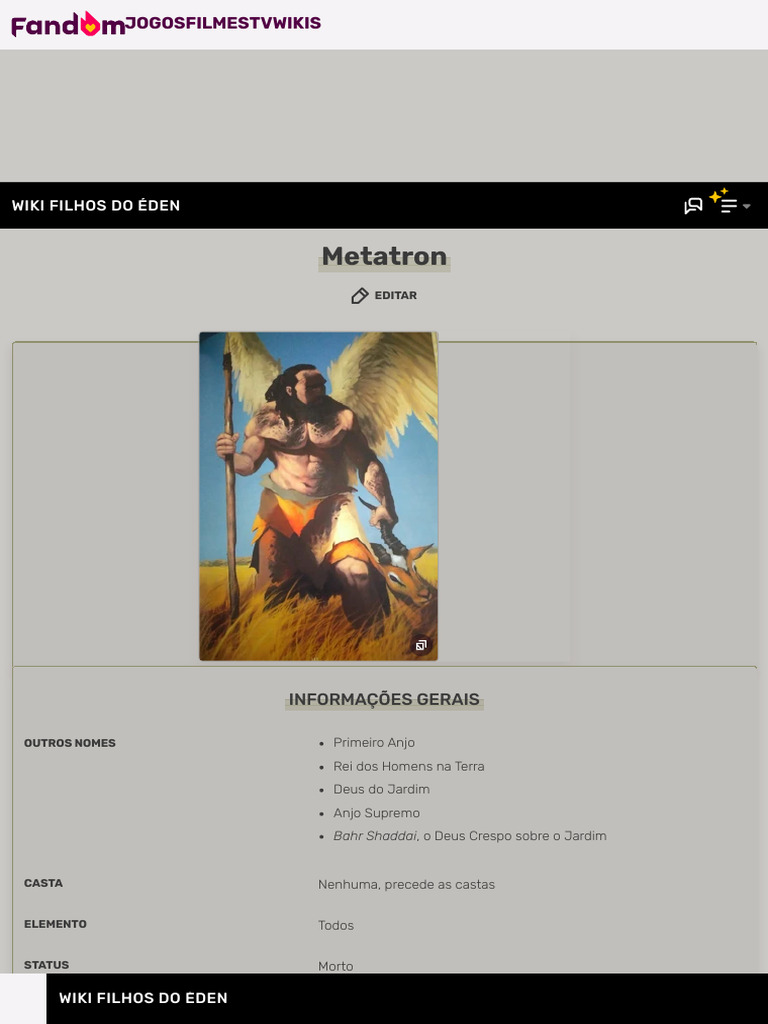 Metatron - Wiki Filhos Do Éden - Fandom | PDF