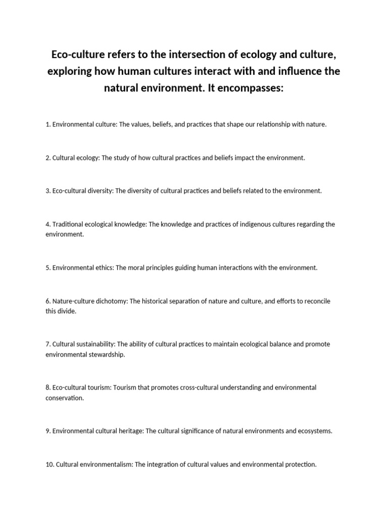 Eco Culture | PDF