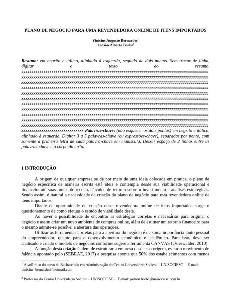 Resumo: em Negrito e Itálico, Alinhado À Esquerda, Seguido de Dois Pontos. Sem Trocar de Linha | PDF