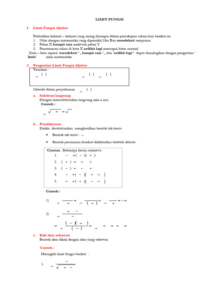 KEGIATAN BELAJAR 1 LIMIT FUNGSI | PDF