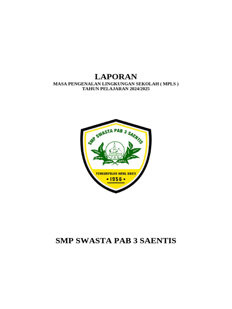 Laporan Kegiatan MPLS | PDF