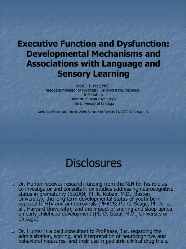 Executive Function Language Sensory Learning Hunter-1 | PDF