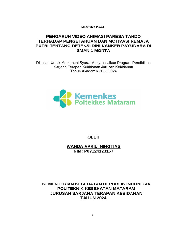 Proposal Wanda Aprili Ningtias | PDF