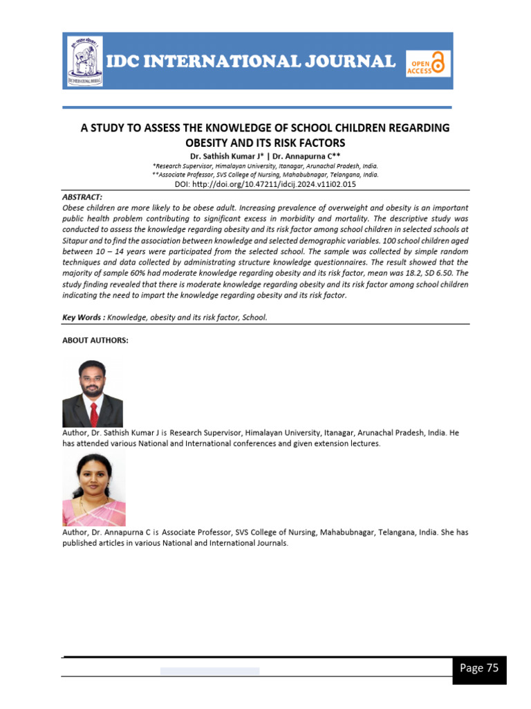 Article 15 IDC February April 2024 Dr. Sathish Kumar Dr. Annapurna C Full | PDF