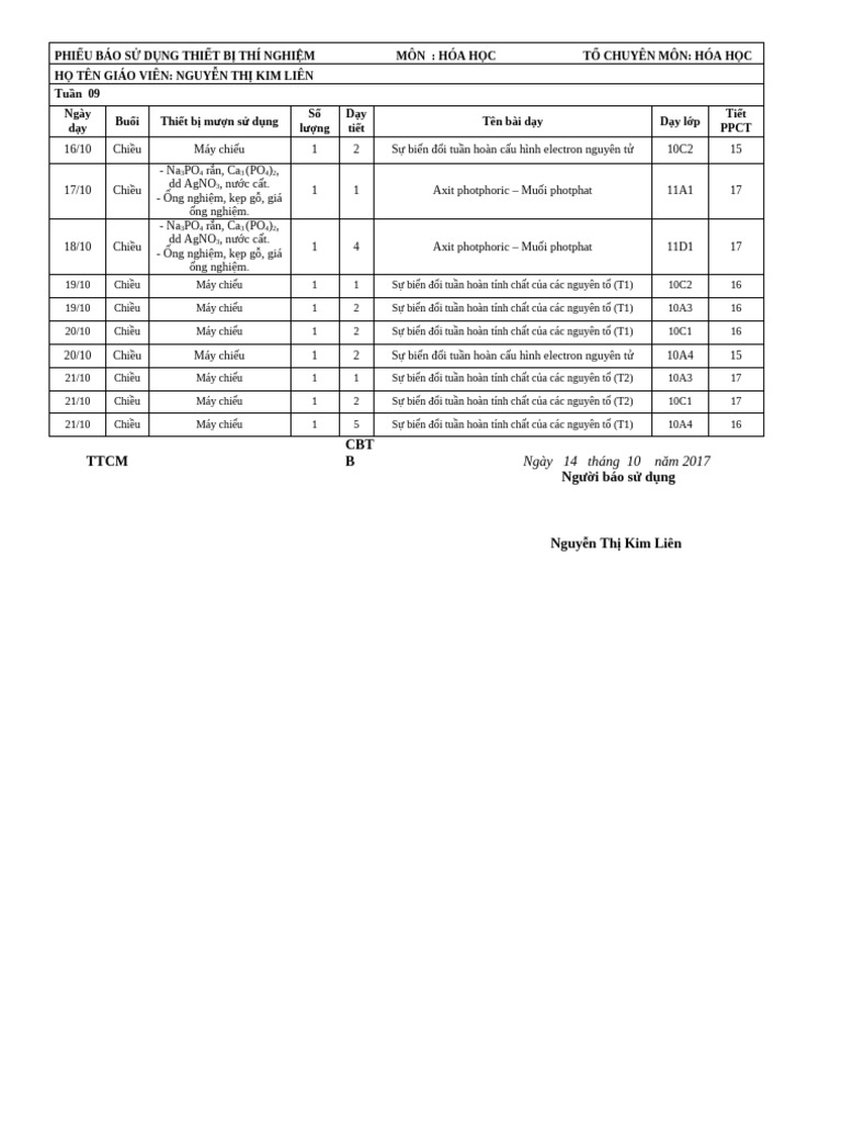 Phieu Bao Tuan 9 | PDF