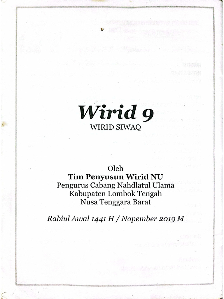 Wirid 9 | PDF