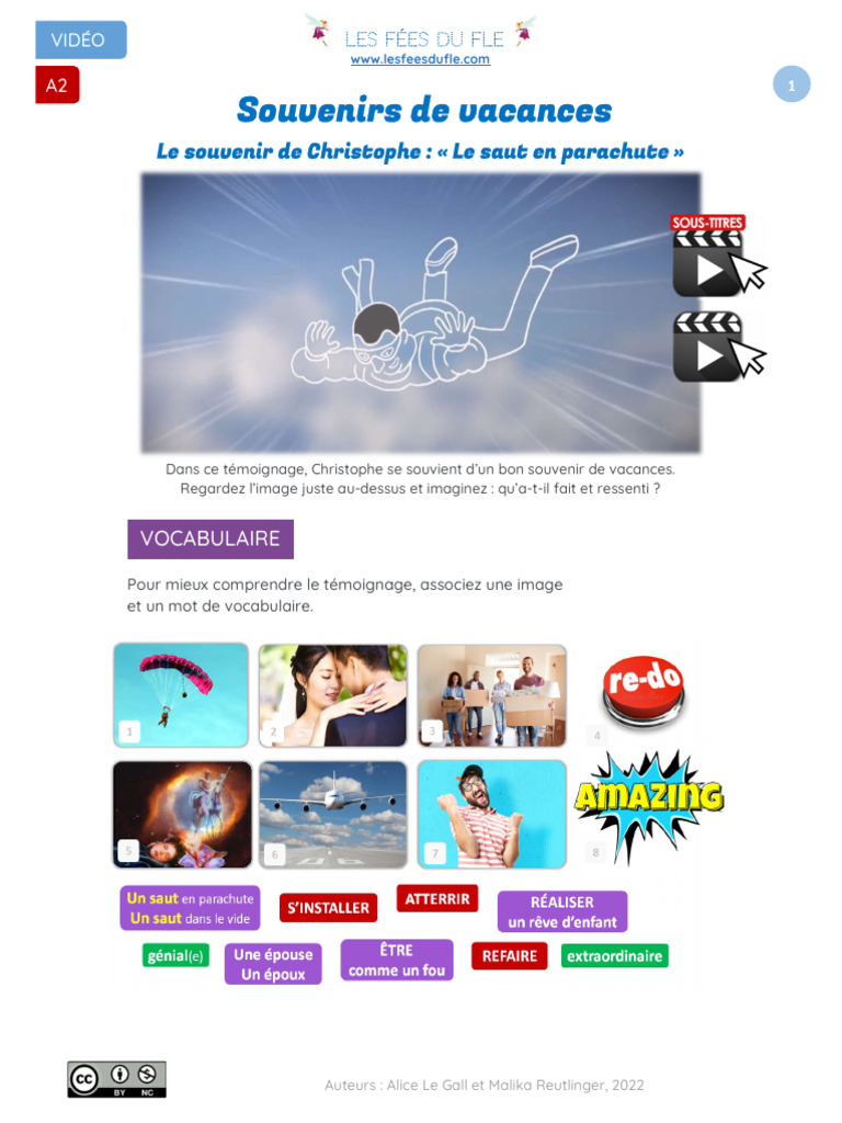 Microsoft Word - A2 - Vidéo - Souvenirs de Vacances-Christophe Les Fées ...