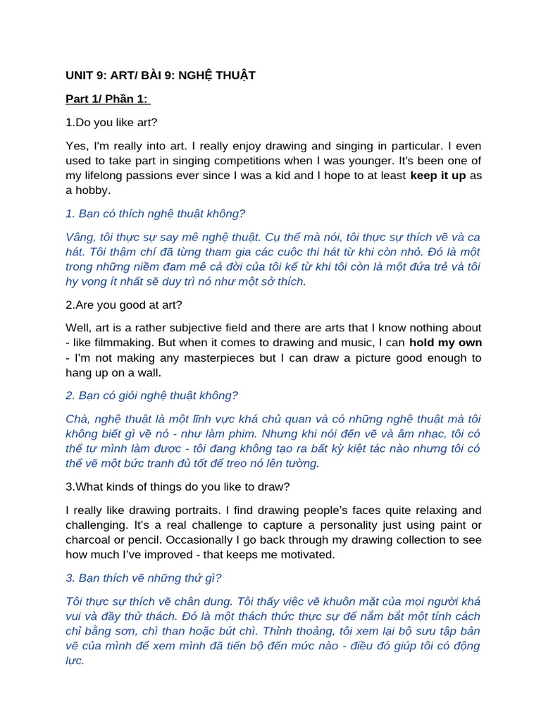 ART - Sample Answer | PDF | Vietnam