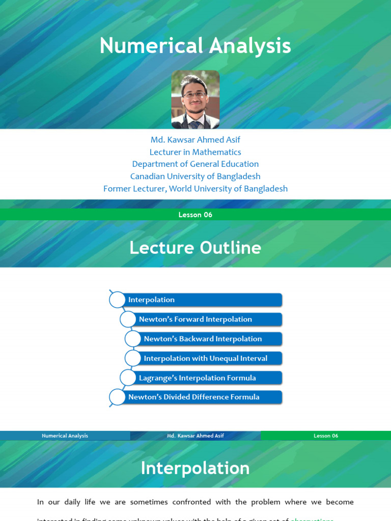 Numerical Analysis (Lesson 06) | PDF