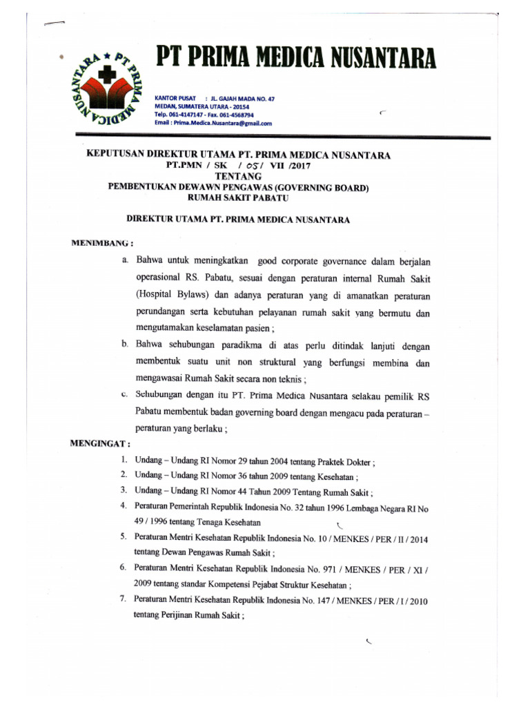 SK Dewan Pengawas | PDF