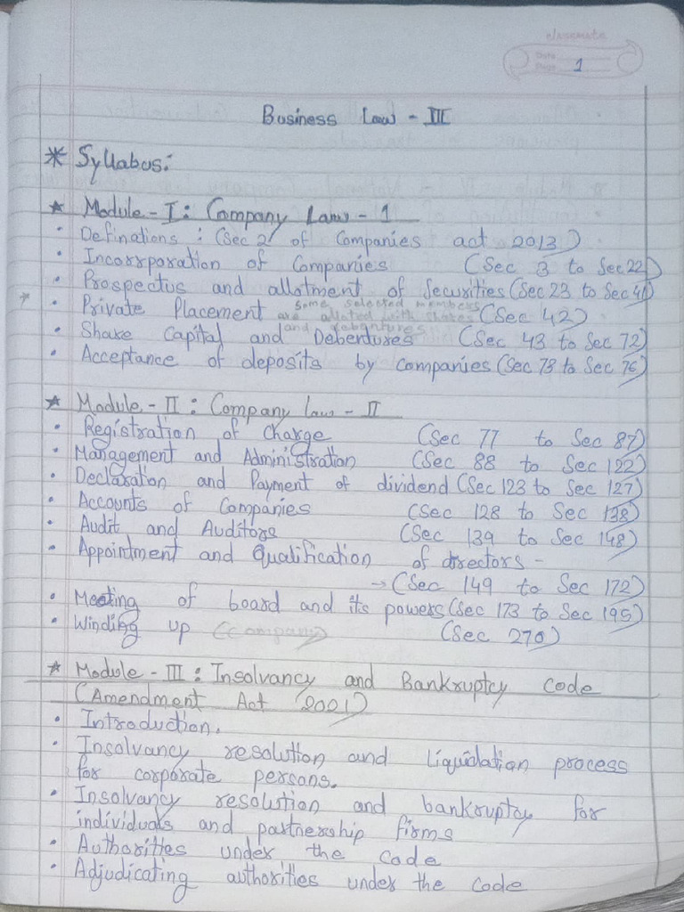 Business Law 3 Notes | PDF