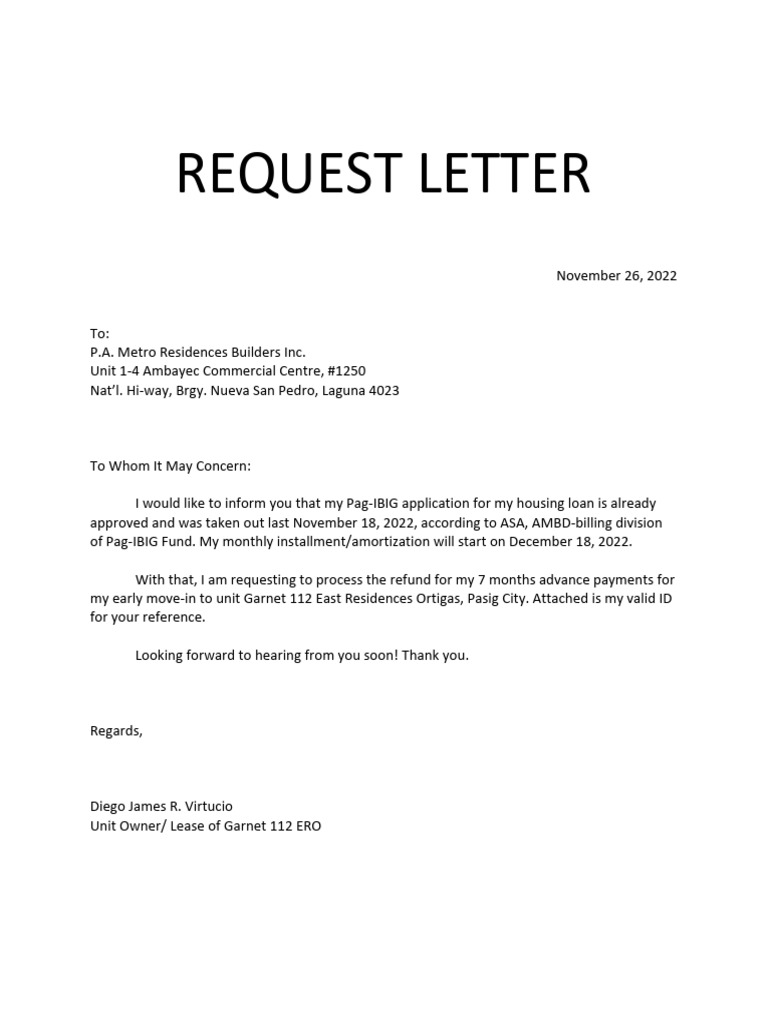 Request Letter | PDF